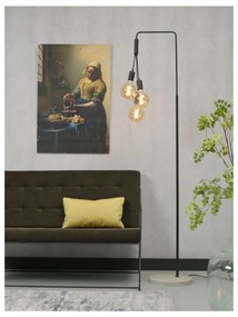 Černo-šedá stojací lampa s kovovým stínidlem (výška 190 cm) Oslo – it's about RoMi