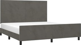 Rám postele s čelem tmavě šedý 180x200 cm samet 3125648