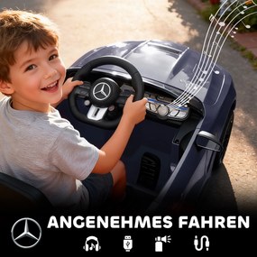 AIYAPLAY Dětské elektrické auto, design Mercedes, 12V motory, dálkové ovládání, LED světla, hudba, pro děti 3-6 let, šedá