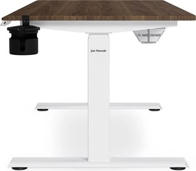 Elektrický stůl s nastavitelnou výškou ergonomický bílý/ořech,1400x700 mm: ARIA