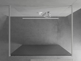 Mexen Kioto, sprchová zástěna Walk-In 110 x 200 cm, 8mm sklo s žebrovým vzorem, bílá profil, 800-110-002-20-09