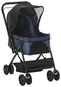 PawHut Kočárek pro psy do 10 kg a 43 cm, tmavě modrý