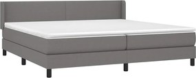 Box spring postel s matrací tmavě šedá 200x200 cm textil 3129578