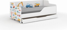 Wooden Toys Dětská postel LILU 160x80 MASZYNY – komplet