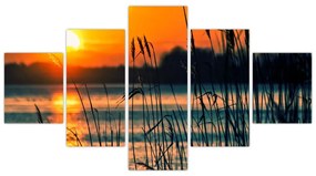 Obraz - Západ slunce nad jezerem (125x70 cm)