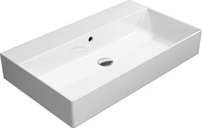 GSI Kube X obdélníkové umyvadlo 80 x 47 cm bez otvoru pro baterii s přepadem keramika bílá ExtraGlaze 9422011