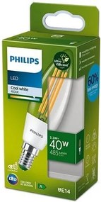 Led žárovka philips led 2,3-40w, e14, 4000k, a