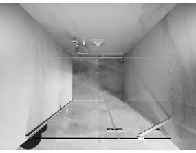 Mexen, Mexen Lunar pravé otočné sprchové dveře 115 cm, transparentní, bílé - 834-115-000-20-00-P