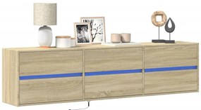 Nástěnná TV skříňka s LED dub sonoma 180 x 31 x 45 cm 3307935