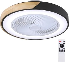 Brilagi-LED Stmív. svítidlo s ventilátorem LED/30W/230V 3000-6500K černá/dub +DO