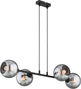 Brilagi - Lustr na lanku DIOR 4xE27/60W/230V černá/kouřová šedá