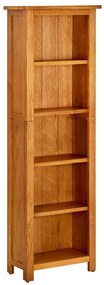 Knihovna s 5 policemi 45 x 22 x 140 cm masivní dubové dřevo 331741