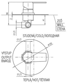 RAV Slezák Colorado Sprchová baterie včetně tělesa, černá matná/zlato CO383L CMATZ