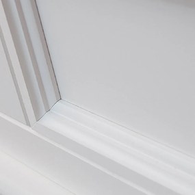 Massive home | Belluno Elegante bílá úzká vitrína z masivu s bílou deskou levá