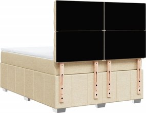 Box spring postel s matrací krémová 140x200 cm textil 3291703