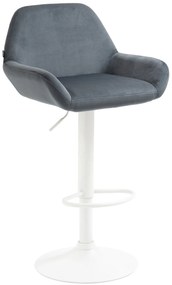 Barová židle Romsey - samet - bílý rám | tmavě šedá