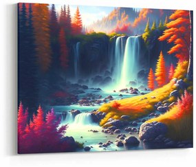 Obraz vodopády v podzimním lese