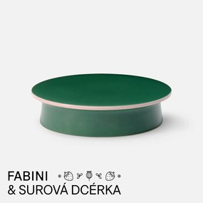 Fabini Podnos na koláč FABINI & Surová dcérka, Ø 28 cm - Kameninový podnos, zelený