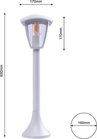 Exteriérové ​​svítidlo Fox Big, 1x akrylové/bílé hliníkové stínítko