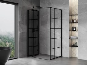 Mexen Mist-F T, 1-křídlý ​​skládací sprchový kout levý 90 x 75 cm, černá mřížka, černý - 8A6T-090-075-70-77-L