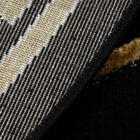Dywany Łuszczów, Kusový koberec Allure 1968 black/gold kruh, 200x200 (průměr) kruh, černá, kancelář