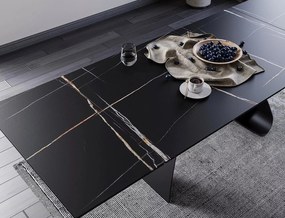 Jídelní rozkládací stůl Diuna 160/240 cm keramika černý mramor/černý