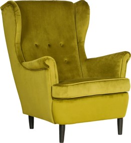 XXXLutz KŘESLO UŠÁK, dřevo, textil, karton, kompozitní dřevo, zelená Niels Andersson - Křesla ušáky - 002442000602