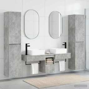 Sada koupelnového nábytku 5 ks Betonově šedá 33 x 34,5 x 160 cm 3406016