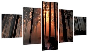 Obraz temného lesa (125x70 cm)