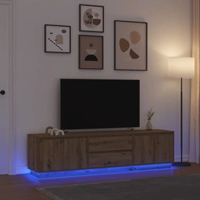 TV skříňka s LED osvětlením dub artisan 193,5x41x50 cm 3328443