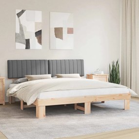 Rám postele s čalouněným čelem s čelo Světle šedá 200 x 200 cm 3398094