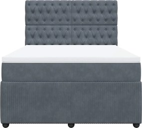 Box spring postel s matrací tmavě šedý 140 x 190 cm samet 3294641