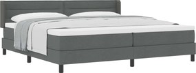 Postel s boxspringem s čelo Tmavě šedá 200 x 200 cm textil 3341063