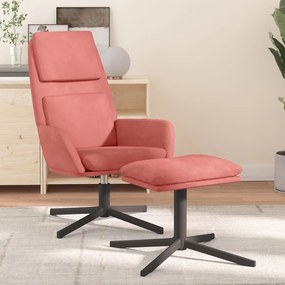 Relaxační křeslo se stoličkou růžové samet,  3097802 HangarStore.cz