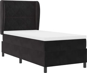 Postel s boxspringem s čelo Černý 190 x 90 cm samet 3340960