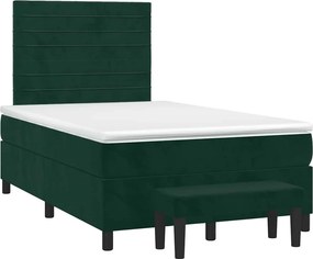 Box spring postel s matrací tmavě zelená 120x190 cm samet 3270478