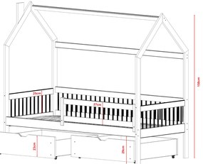 Legno Dětská postel ve tvaru domku Rakos borovice Rozměr (cm): 90x200