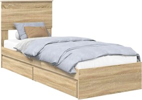 Postel s úložným prostorem se zásuvkou Sonoma dub 75 x 190 cm 3410849