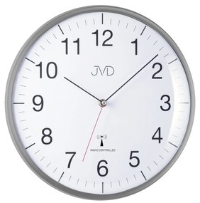 Šedé přesné rádiem řízené nástěnné hodiny JVD RH16.2