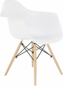 Křeslo, bílá/buk, DAMEN 2 NEW