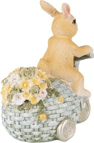 Dekorace soška králík na vajíčku tříkolce - 11*8*13 cm