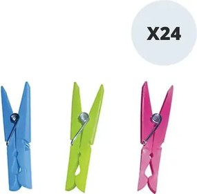 MSV kolíčky na prádlo 24 ks / vícebarevné / plast / 7 cm