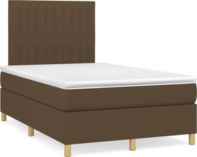 Box spring postel s matrací tmavě hnědá 120x200 cm textil 3142484