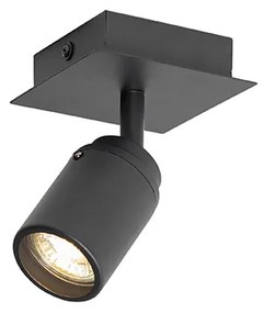 Moderní koupelnové bodové svítidlo černé čtvercové IP44 - Ducha