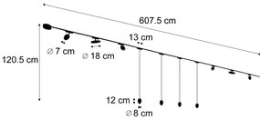 Kolejnicový systém s 10 světly černý 1-fázový - Magnetic Eggy Puk