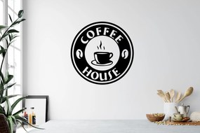 Lepy.cz Samolepka na zeď Coffee house Velikost (šířka x výška): 30x30cm, Barevná varianta: Bílá