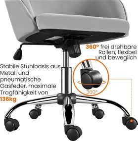 Kancelářská židle Yaheetech – světle šedá (266133806911)