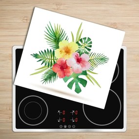 Skleněná krájecí deska Havajské květiny