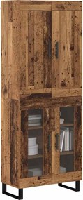 Vysoký bufet 2 ks Staré dřevo 69,5 x 34 x 180 cm 3403192