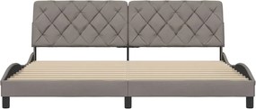Rám postele bez matrace taupe 200 x 200 cm textil 3310626